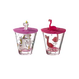 Leonardo Kinderbecher "Kinderbecher mit Deckel Bambini 215 ml 2er Set", bunt, Trinkgef&auml;&szlig;e