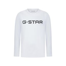 G-Star Raw G-STAR Herren Pyjama "STONE, LONG SLEEVE T-SHIRT & CUFFED PANTS SLEEP SET", Gr. XL, wei&szlig;, Jersey, Obermaterial: 95% Baumwolle, 5% Elasthan,