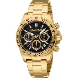 Roberto Cavalli Kinder Quarzuhr "Men", gold, Armbanduhren, Armbanduhr, Herrenuhr, analog