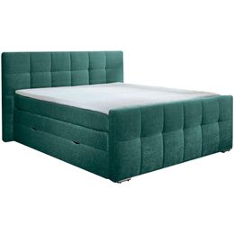Boxspringbett Home Affaire, B:204cm L:224cm, gr&uuml;n, Komplettbetten, "Ros&agrave;", H3/H3, H3/H4, H4/H4 m&ouml;glich