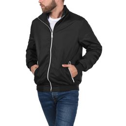 Blend Herren Bomberjacke "BHBrad", schwarz, Gr. L, unifarben, 100% Nylon, Jacken, &Uuml;bergangsjacke mit kontrastfarbenen Rei&szlig;verschl&uuml;ssen