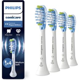 Herren Aufsteckb&uuml;rsten "C3 Premium Plaque Defence", 4 Stk., wei&szlig;, PHILIPS SONICARE, Zahnb&uuml;rstenk&ouml;pfe, f&uuml;r extra gr&uuml;ndliche Plaque-Entfernung, f&uuml;r