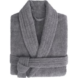Damenbademantel HAMMETEX, L:100cmdunkelgrau, Baumwolle, Hausm&auml;ntel, "Ren, 100% Baumwolle", 380 g/m&sup2; Frottee Bademantel mit Taschen &ndash; Saugf&auml;hig & Weich