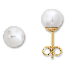 ONE ELEMENT Damen Paar Ohrh&auml;nger "Ohrringe Ohrstecker aus 585 Gelbgold", Damen, Gelbgold 585 Gold Perlengold, Gelbgold 585, Gold, Perlen, Ohrringe,