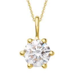 ONE ELEMENT Damen Kettenanh&auml;nger "0.25 ct Diamant Brillant Anh&auml;nger aus 585 Gelbgold", 0,25, Diamanten Gelbgold 585 Gold, gold, Diamanten, Gelbgold
