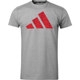 T-Shirt "Perfo Script Graphic Tee", L, grau, adidas Performance, Shirts