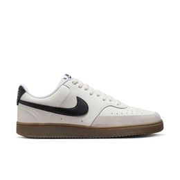 Nike Sportswear Herren Sneaker "COURT VISION LO", Gr. 41sail, schwarz, lt orewood brn, wei&szlig;, Leder, Synthetik, Schuhe, Design auf den Spuren des Air