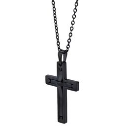 Adelia&acute;s ADELIA ́S Herren Kette ohne Anh&auml;nger "Herren Halskette mit Anh&auml;nger &ndash; Kreuz aus Edelstahl", 46cm, Edelstahlschwarz, Edelstahl, Halsketten,