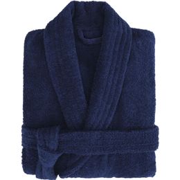 Damenbademantel HAMMETEX, L:100cmdunkelblau, Baumwolle, Hausm&auml;ntel, "Ren, 100% Baumwolle", 380 g/m&sup2; Frottee Bademantel mit Taschen &ndash; Saugf&auml;hig & Weich