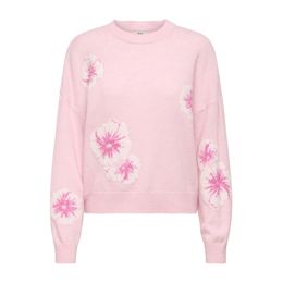 Jacqueline de Yong JDY Pullover 'JDYFloris' Damen Gr&ouml;&szlig;e M pink / rosa / wei&szlig;