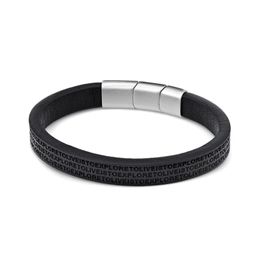 Fynch-Hatton Herren Lederarmband "Schmuck Geschenk Armband The Leather Classic", 22,5cm, Edelstahl Leder, schwarz, Edelstahl, Leder, Armb&auml;nder