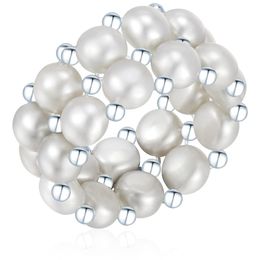 Valero Pearls Damen Perlenring "A1424", onesize, Silber 925 (Sterlingsilber)grau, Silber 925 (Sterlingsilber), Fingerringe, aus S&uuml;&szlig;wasser-Zuchtperlen