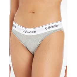 Damen Bikinislip "MODERN COTTON", Calvin Klein Underwear, Gr. L, grau, Obermaterial: 53% Baumwolle, 35% Modal, 12% Elasthan, Unterhosen, mit breitem
