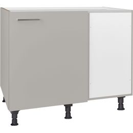 Eckunterschrank Nobilia, B:100cm H:87cm T:58,3cmfront: lacklaminat steingrau supermatt, korpus: steingrau, K&uuml;che, Schr&auml;nke, ""Touch", vormontiert",