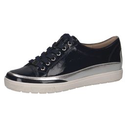 Caprice Damen Plateausneaker, Gr. 40, blau, Leder, Schuhe, Freizeitschuh, Halbschuh, Schn&uuml;rschuh mit gepolstertem Schaftrand