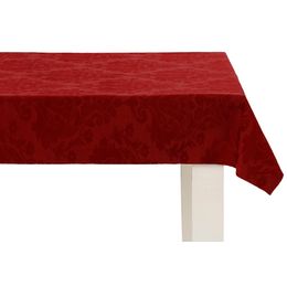 Tischdecke Dreams, B:150cm L:250cm, rot, Baumwolle, Polyester, Tischdecken, "Ornament", Jacquard, Uni Farben, eckig, 130x170 cm oder 150x250 cm