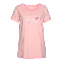 Vivance T-Shirt Damen Gr&ouml;&szlig;e L gr&uuml;n / rosa / wei&szlig;