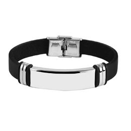 Adelia&acute;s ADELIA ́S Herren Edelstahlarmband "Herren Armband aus Edelstahl 21 cm", 21, Edelstahl, schwarz, Edelstahl, Armb&auml;nder