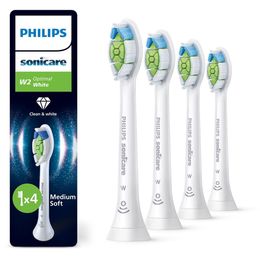 Herren Aufsteckb&uuml;rsten "W2 Optimal White", 4 Stk., wei&szlig;, PHILIPS SONICARE, Zahnb&uuml;rstenk&ouml;pfe, f&uuml;r wei&szlig;ere Z&auml;hne, f&uuml;r jedes Sonicare Handst&uuml;ck