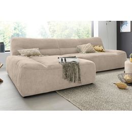 Ecksofa DOMO collection, B:288cm H:81cm T:175cm, beige, Wohnzimmer, Sofas, "Cesena moderne Polsterecke mit flachen Armlehnen, L-Form", fester