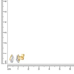Firetti Damen Paar Ohrstecker "Schmuck Geschenk Gold 333 Ohrschmuck Ohrringe bicolor", Gelbgold 333, gold, Gelbgold 333, Ohrringe, mit Zirkonia