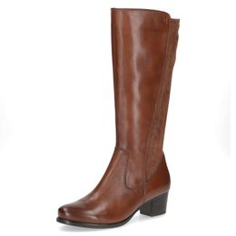 Caprice Damen Stiefel, Gr. 38cognac, Leder, Textil, Schuhe, Blockabsatz, Langschaftstiefel in klassischer Eleganz