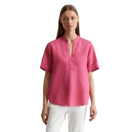 Marc O'Polo MARC O'POLO Damen Kurzarmbluse "aus leichter Qualit&auml;t", rosa, Gr. 32, unifarben, Obermaterial: 100% Leinen, Blusen