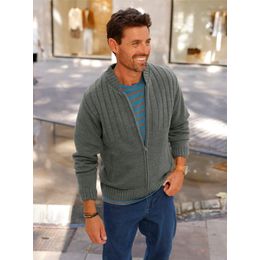 CLASSIC Herren Strickjacke, grau, Gr. 48, unifarben, 50% Polyacryl, 50% Wolle, Strickjacken