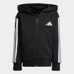 adidas Sportswear Sportsweatjacke Jungen Gr&ouml;&szlig;e 122 schwarz / wei&szlig;