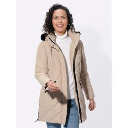 Casual Looks Damen Steppjacke, beige, Gr. 20, unifarben, 100% Polyester, Fellimitat:100% Polyester, Wattierung:100% Polyester, Jacken