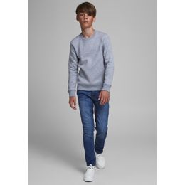 Jack & Jones Jungen Slim-fit-Jeans "JJIGLENN JJORIGINAL AM 814 NOOS JNR", blau, Gr. 134, JACK & JONES JUNIOR, Abriebeffekte, Denim/Jeans, Obermaterial: 70%
