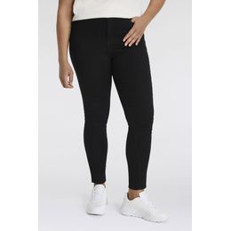 LEVI'S&reg; PLUS LEVI'S PLUS Damen Skinny-fit-Jeans "721 PL HI RISE SKINNY", schwarz, Gr. 18, Denim/Jeans, Obermaterial: 73% Baumwolle, 26% Polyester, 1% Elasthan,