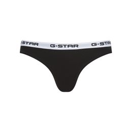 G-Star Raw G-STAR Damen Tanga "OBSIDIAN, 2 PACK THONGS", Gr. Lschwarz, Jersey, Obermaterial: 95% Baumwolle, 5% Elasthan, unifarben, Unterhosen, mit Logobund