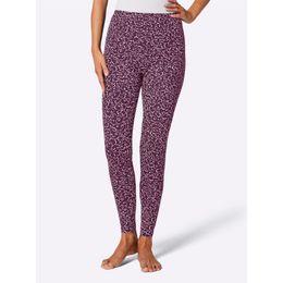 Damen Leggings, Gr. 52, rot, 95% Baumwolle, 5% Elasthan, unifarben, Hosen