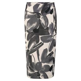 Alba Moda Damen Bleistiftrock "Rock Rock mit floralem Print", grau, Gr. 38, Obermaterial: 95% Polyester PES. 5% Elasthan EL., R&ouml;cke