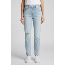 Mom-Jeans Calvin Klein Jeans "NEW MOM JEAN", Damen, Gr. 31, L&auml;nge 30, bowery, Denim/Jeans, Obermaterial: 99% Baumwolle, 1% Elasthan, gerade, unten schmal lang, Jeans, mit Markenlabel am Bund
