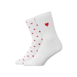 SNOCKS Socken Damen Gr&ouml;&szlig;e 47/50 rot / wei&szlig;
