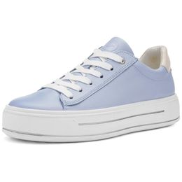 Ara Damen Plateausneaker "CANBERRA", Gr. 8,5hellblau, creme, Glattleder, unifarben mit Farbeinsatz, Schuhe, Freizeitschuh, Halbschuh, Schn&uuml;rschuh in