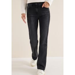 Cecil Damen Bootcut-Jeans "Style Toronto"schwarz washed, Gr. 25, unifarben, Denim/Jeans, Obermaterial: 72% Baumwolle, 26% Polyester, 2% Elasthan.