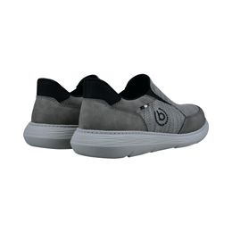 Bugatti Herren Slip-On Sneaker, Gr. 41, grau, Lederimitat, Textil, Schuhe, Freizeitschuh, Schlupfschuh, Slipper mit Logo-Icon