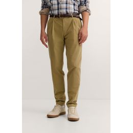 Bundfaltenhose Bugatti "Tapered Fit", Herren, Gr. 33, L&auml;nge 32, 20, khaki, 97% Baumwolle, 3% Elasthan, unifarben, gerade, unten schmal, Hosen, aus Luxury Pima Cotton Feincord