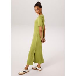 Aniston CASUAL Damen Maxikleidmoosgr&uuml;n, Gr. 40, unifarben, Jersey, Obermaterial: 47% Polyester, 47% Viskose, 6% Elasthan, Kleider, mit Seitenschlitzen