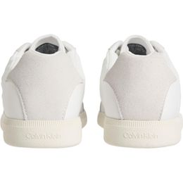 Calvin Klein Herren Sneaker "LOW CUPSOLE LACEUP SU", Gr. 46, wei&szlig;, Leder, Textil, unifarben, Schuhe, Schn&uuml;rschuh, Halbschuh, Freizeitschuh im