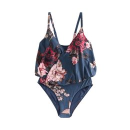 next Badeanzug Damen Gr&ouml;&szlig;e XXL navy / tanne / rosa / rot
