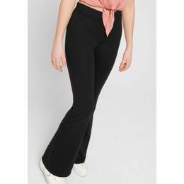 Only Damen Jerseyhose "ONLFEVER &ndash; Jerseyhose mit Stretch und ausgestelltem Bein", schwarz, Gr. XS, unifarben, Jersey, Obermaterial: 95% Polyester, 5%