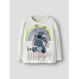 name it M&auml;dchen Langarmshirt "NMFDIANA STITCH LS TOP BOX NOOS WDI", wei&szlig;, Gr. 92, bedruckt, unifarben, Jersey, Obermaterial: 95% Baumwolle, 5%