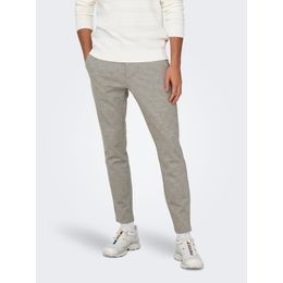 Only & Sons ONLY & SONS Herren Chinohose "ONSMARK SLIM CHECK 020919 PANT NOOS", grau, Gr. 31, meliert, Web, Obermaterial: 64% Viskose, 31% Polyester, 5%