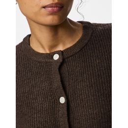 Pieces Damen Strickjacke "PCSILLY LS O-NECK KNIT CARDIGAN NOOS BC"hot fudge detail:melange, Gr. M, meliert, Strick, Obermaterial: 90% Polyester, 5%