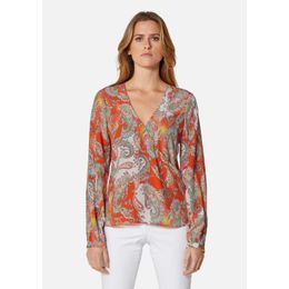Madeleine Mode MADELEINE Damen Langarmbluse "Bluse Bluse mit Paisleymuster", orange, Gr. 46, Obermaterial: 100% Viskose CV., Blusen
