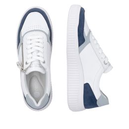 Remonte Damen Plateausneaker, Gr. 43, blau, Leder, Lederimitat, kontrastfarbene Details, Schuhe, Schn&uuml;rschuh, Halbschuh, Freizeitsneaker mit